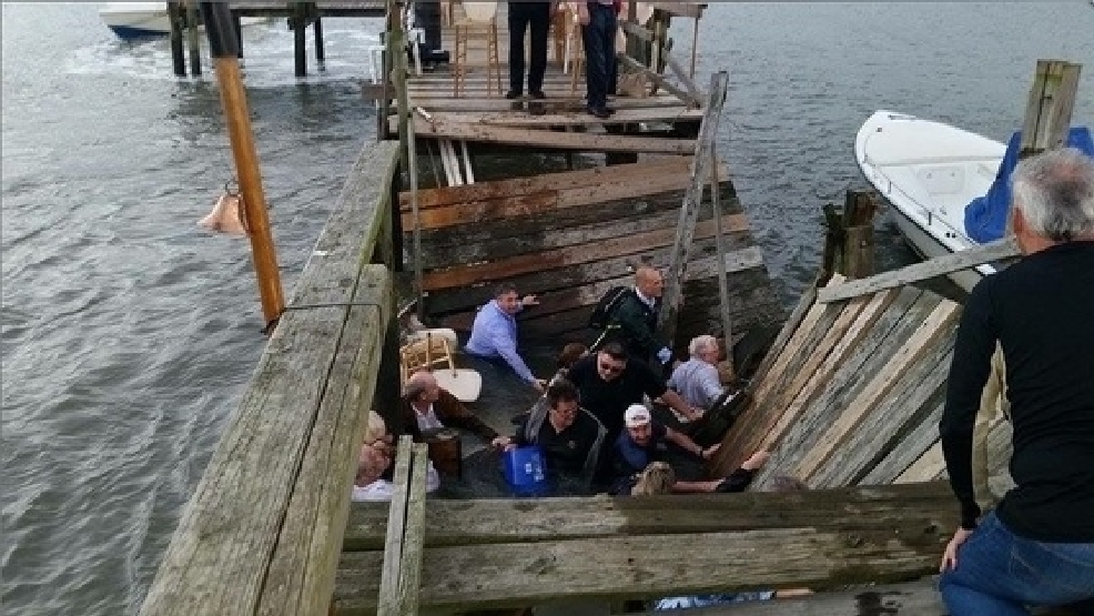 Scary moments as dock collapses during party | WHP